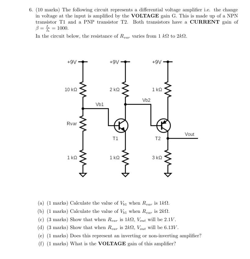 Solved (10 ﻿marks) ﻿The following circuit represents a | Chegg.com
