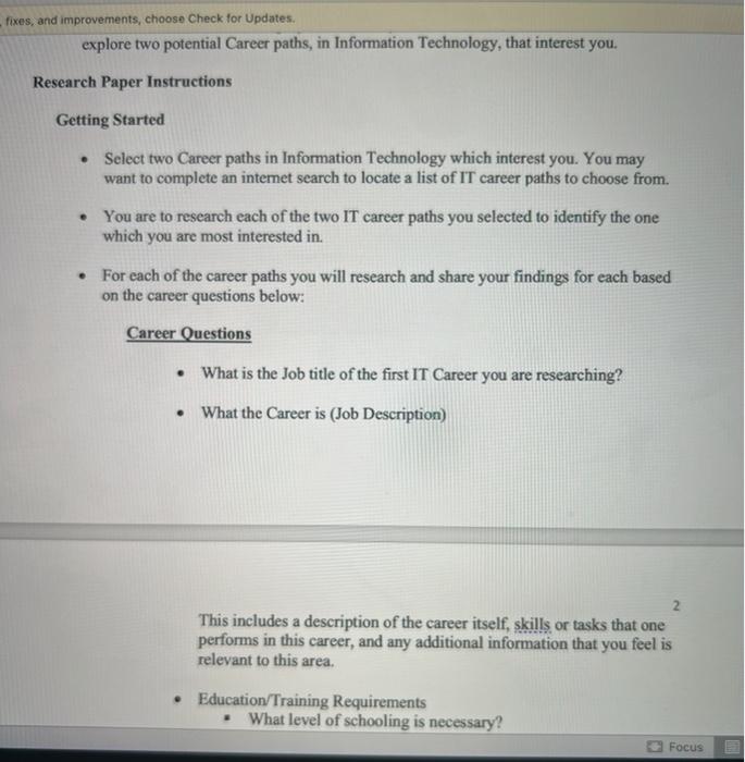 Solved explore two potential Career paths, in Information | Chegg.com