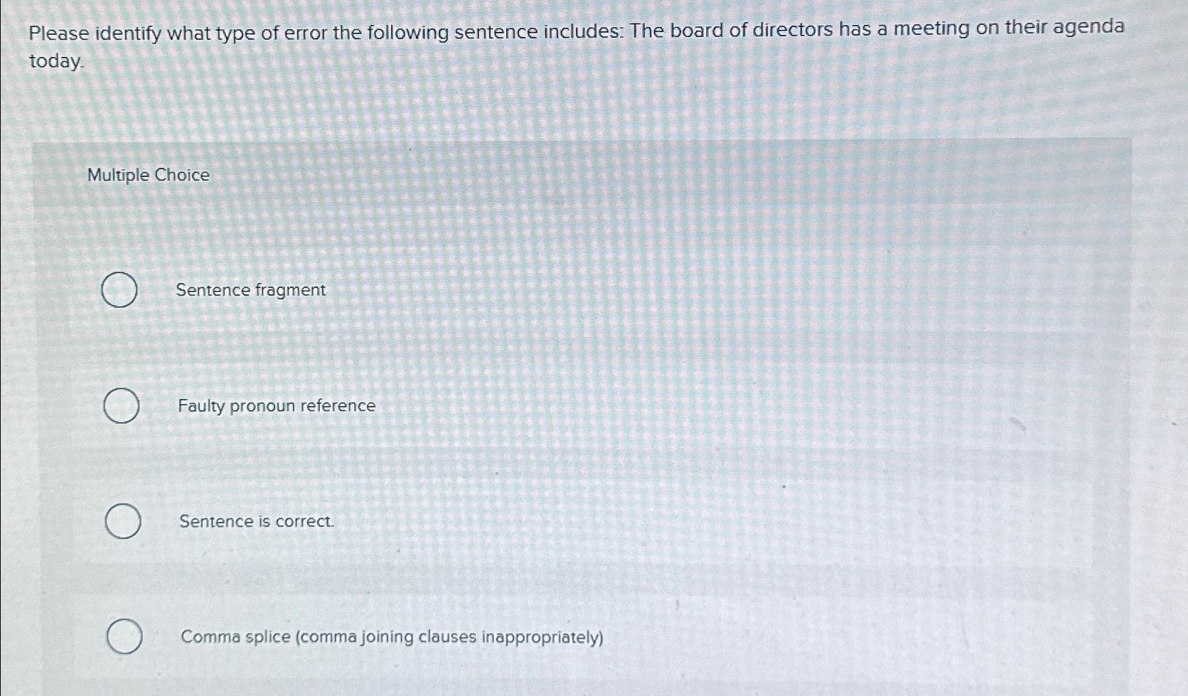 Solved Please identify what type of error the following | Chegg.com