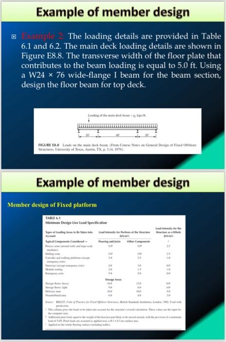 Solved 10. The loading details are provided in Table 1 and | Chegg.com