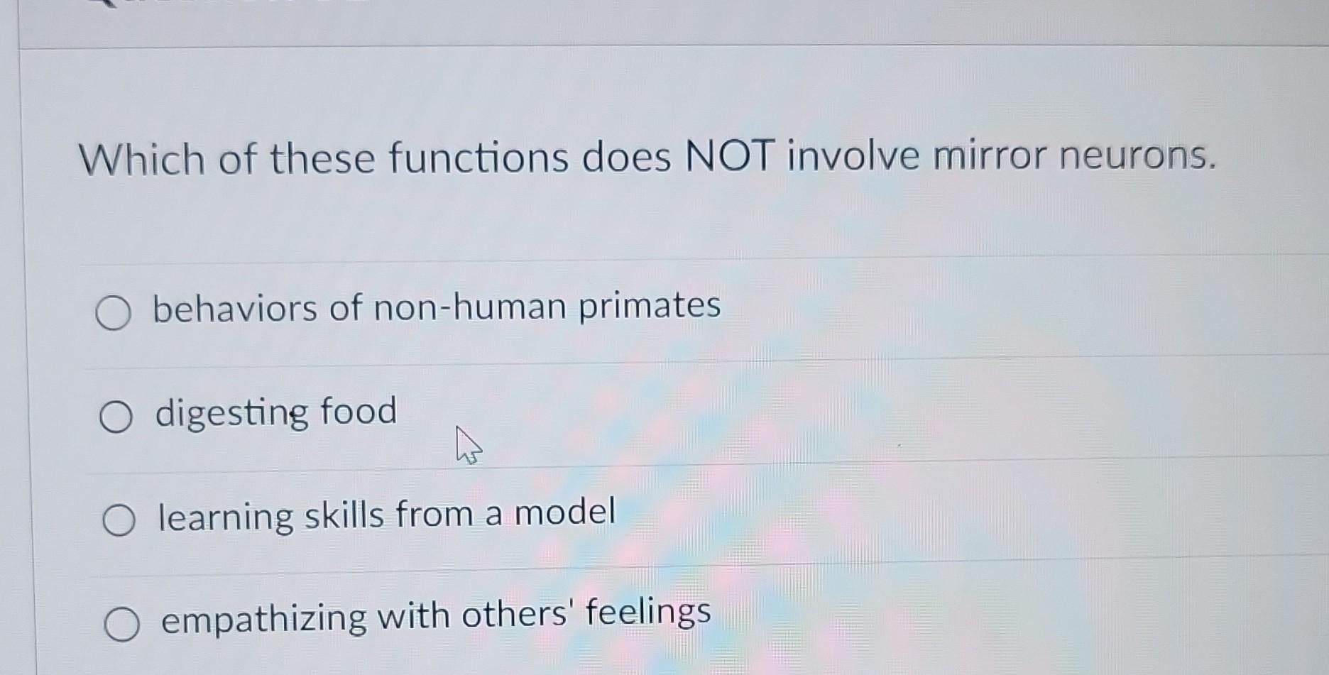 Solved Which of these functions does NOT involve mirror | Chegg.com