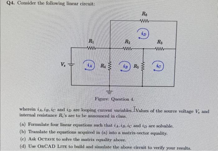 Q4. Consider the following linear circuit: Figure: | Chegg.com