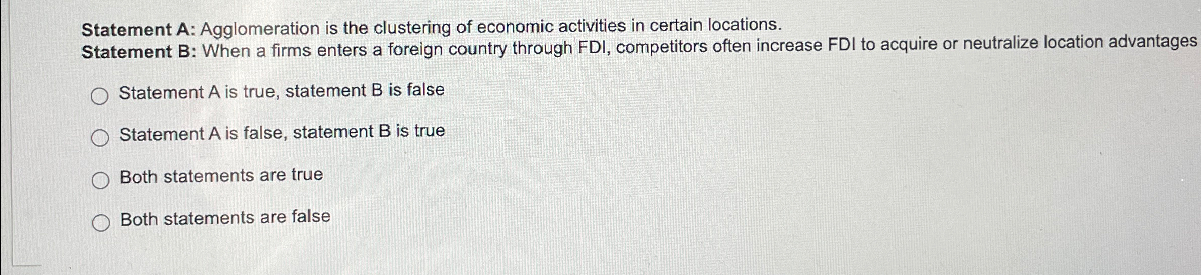 Solved Statement A: Agglomeration is the clustering of | Chegg.com