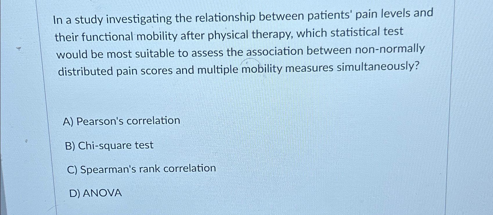 Solved In a study investigating the relationship between | Chegg.com