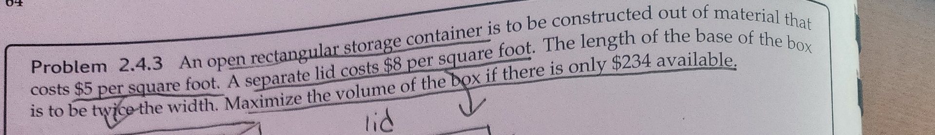 Solved An open rectangular storage container is to be | Chegg.com
