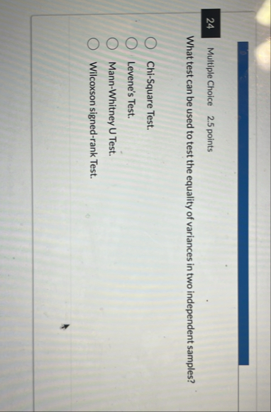 Solved 24Multiple Choice ,2.5 ﻿pointsWhat test can be used | Chegg.com