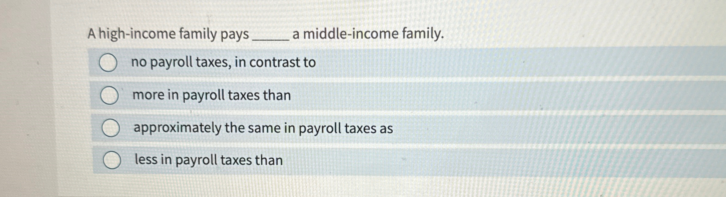 Solved A high-income family pays a middle-income family.no | Chegg.com