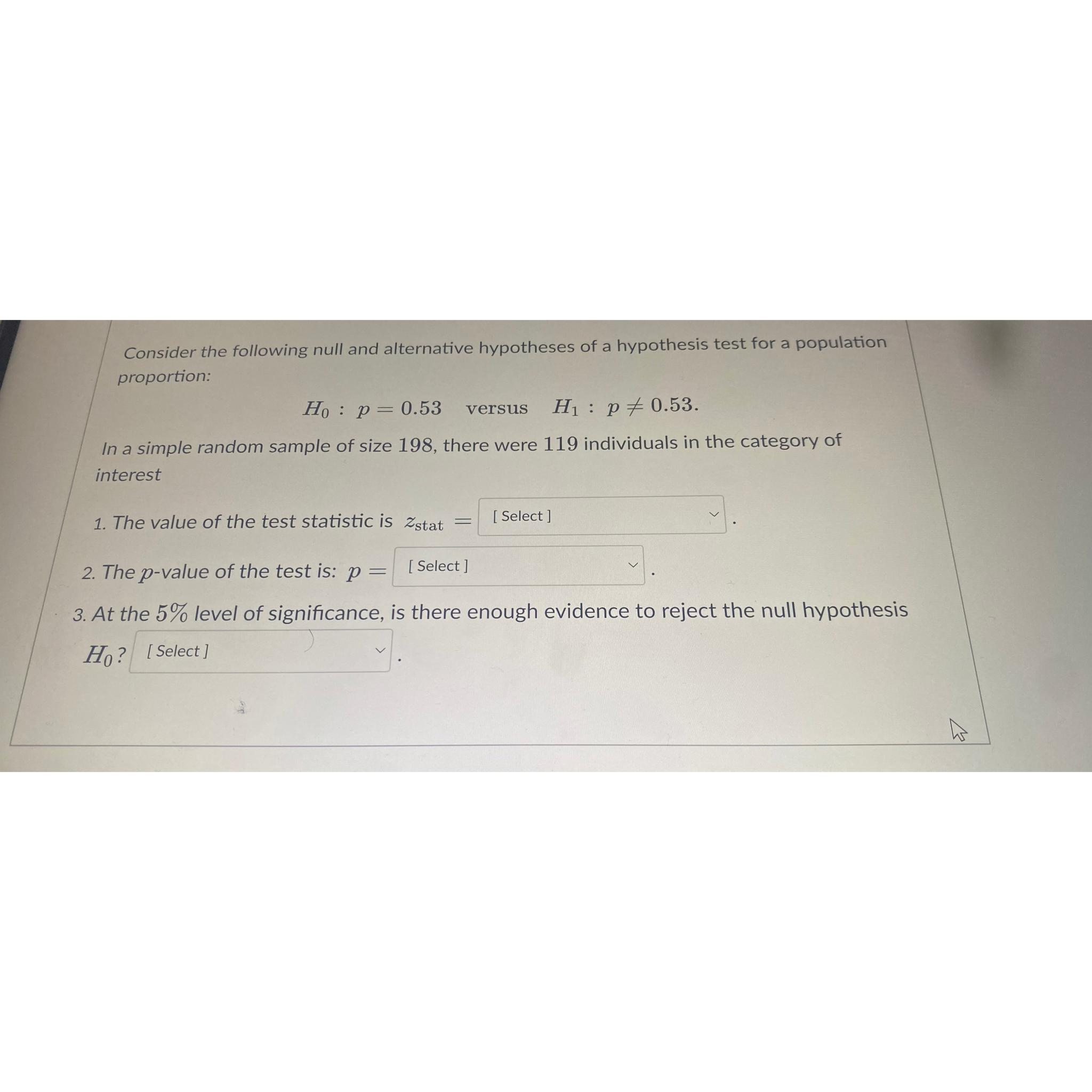 Consider the following null and alternative | Chegg.com