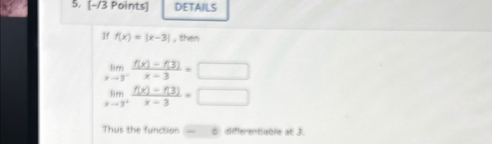 Solved [-13 ﻿Points]If f(x)=|x-3|, | Chegg.com