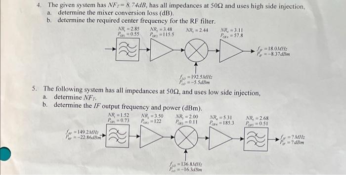 4. The given system has NFT=8.74dB, has all | Chegg.com