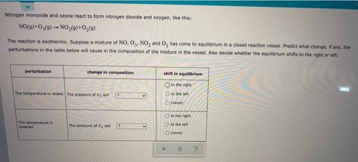 Solved Nitrogen monoxide and ozone react to form nitrogen | Chegg.com