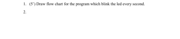 Solved 1. (5') Draw flow chart for the program which blink | Chegg.com