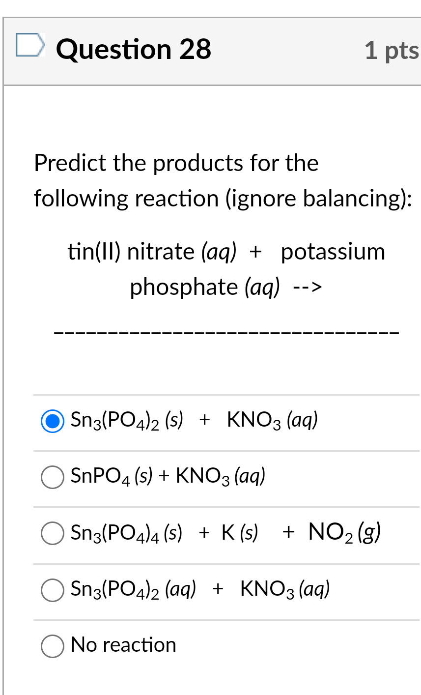 Solved Question 28 1 pts Predict the products for the | Chegg.com