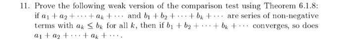 [Solved]: 11. Prove the following weak version of the compa