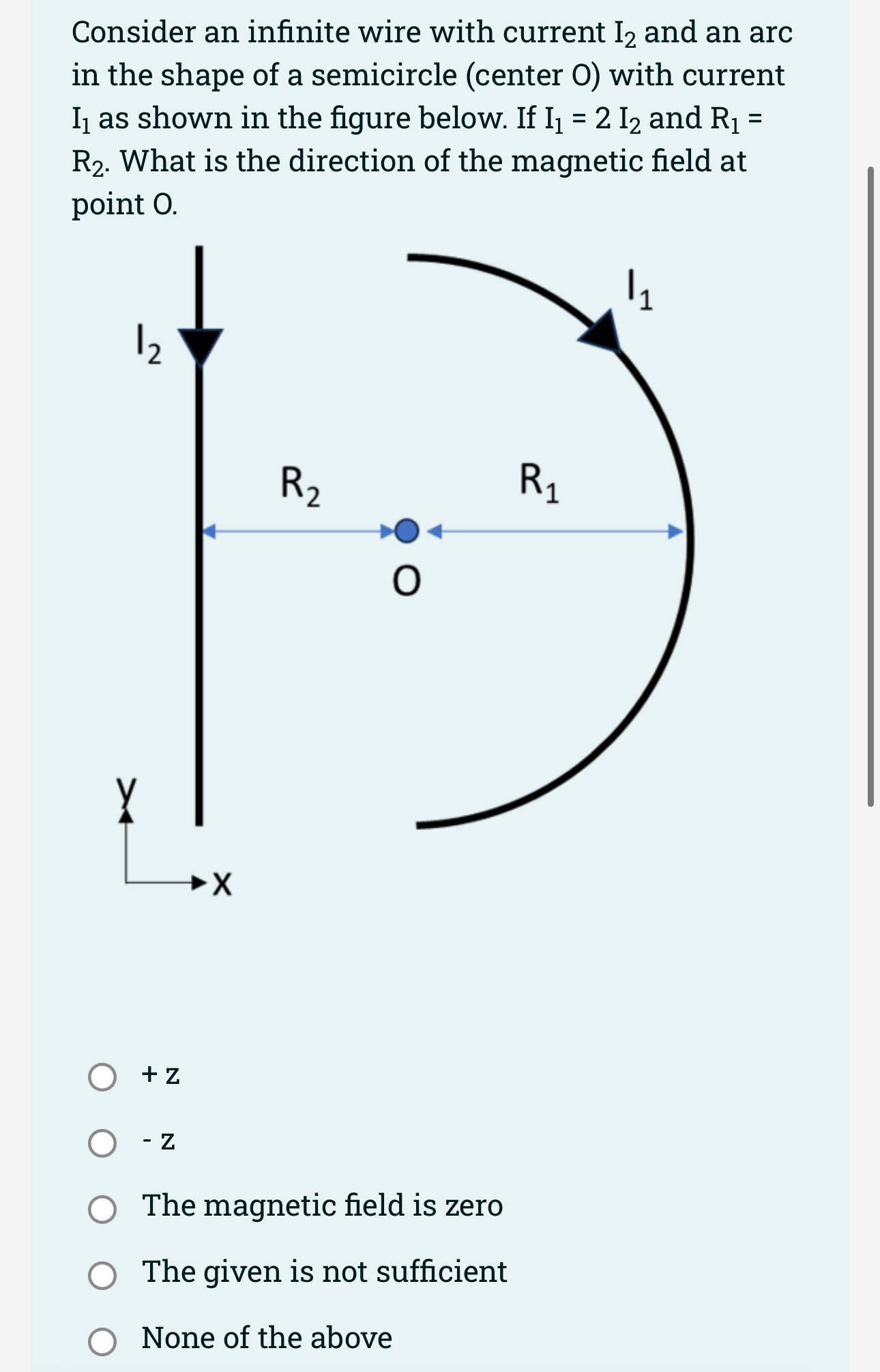 Solved Consider an infinite wire with current I2 ﻿and an arc | Chegg.com