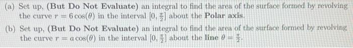 Solved (a) Set up, (But Do Not Evaluate) an integral to find | Chegg.com