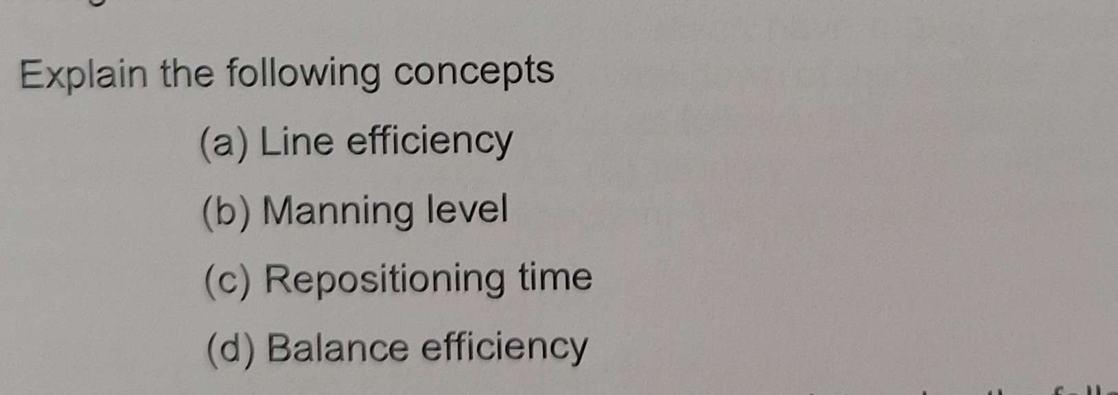 Solved Explain the following concepts(a) ﻿Line efficiency(b) | Chegg.com