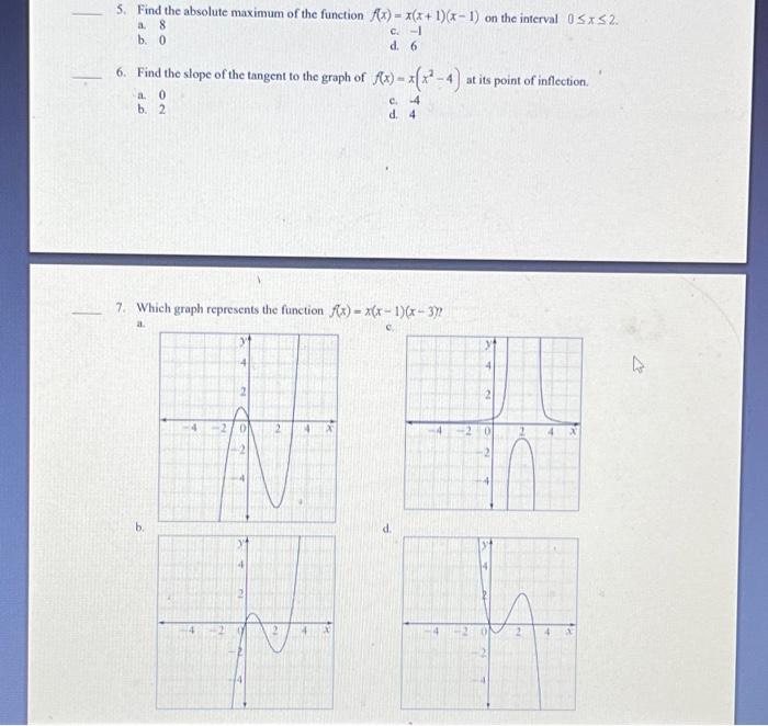 Solved 5. Find the absolute maximum of the function f(x)= | Chegg.com