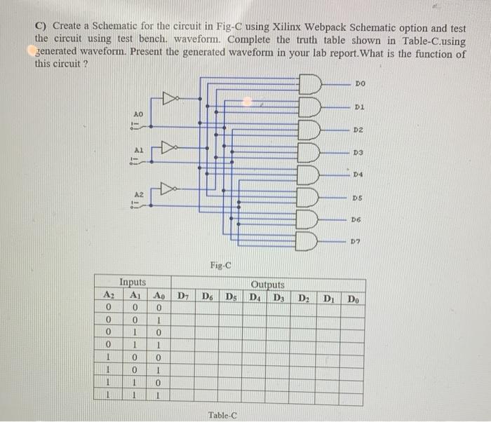 C) Create a Schematic for the circuit in Fig-C using | Chegg.com