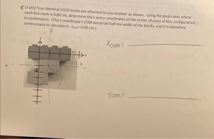 Solved W (3 pts) Four identical LEGO bricks are attached to | Chegg.com