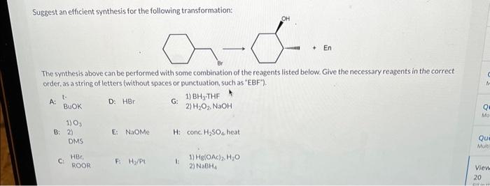 Solved Suggest an efficient synthesis for the following | Chegg.com