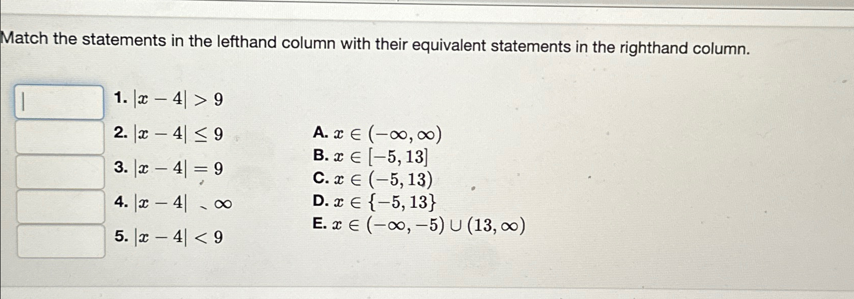 Solved Match the statements in the lefthand column with | Chegg.com
