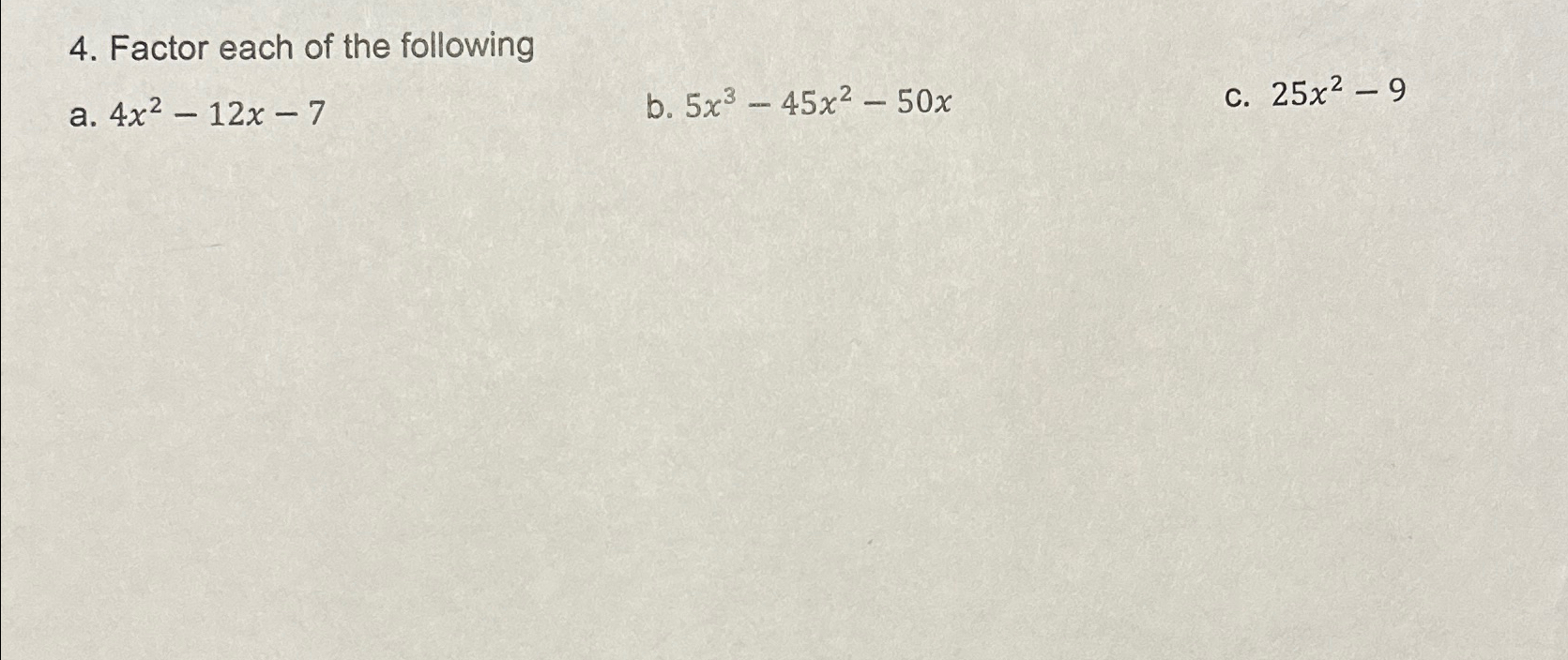 Solved Factor each of the | Chegg.com