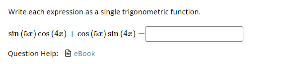 Solved Write each expression as a single trigonometric | Chegg.com