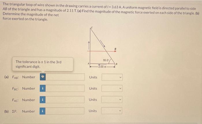 Solved The triangular loop of wire shown in the drawing | Chegg.com