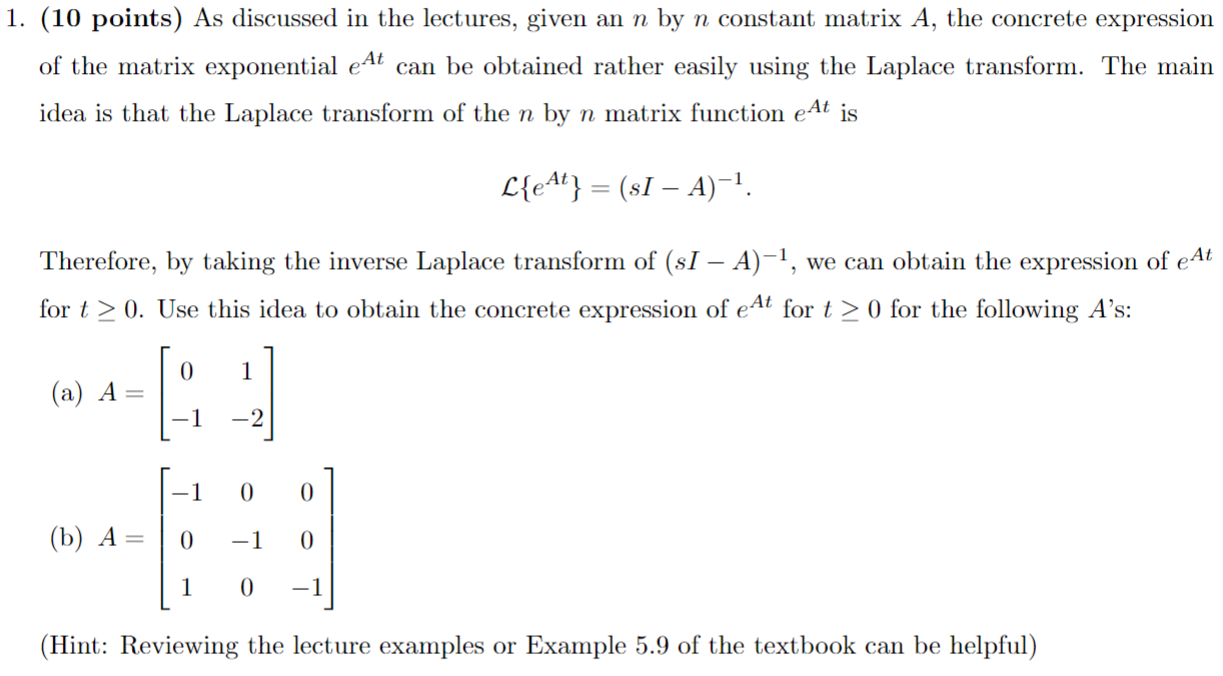 Solved (10 ﻿points) ﻿As discussed in the lectures, given an | Chegg.com