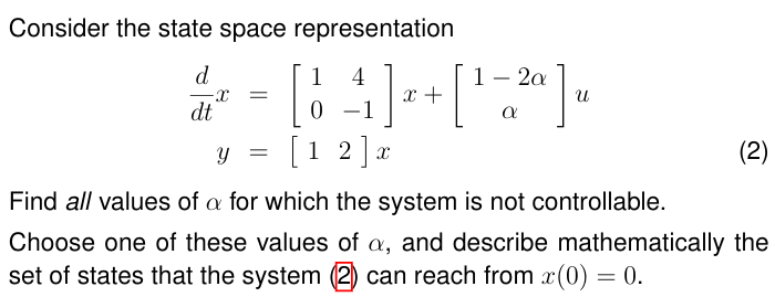 Solved Consider the state space | Chegg.com