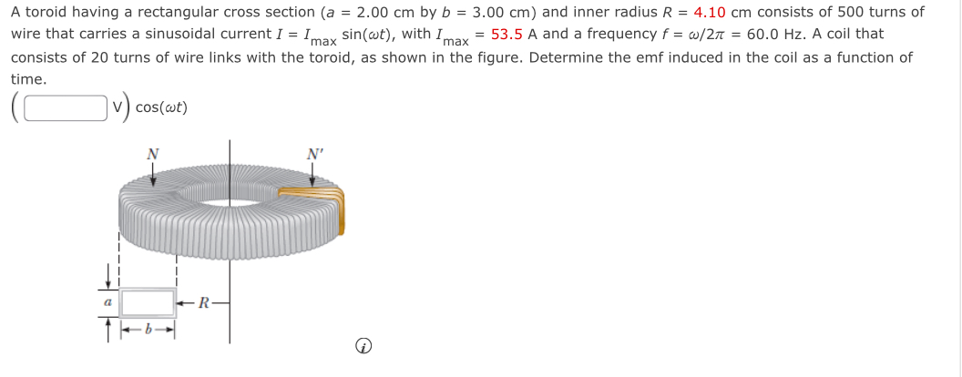 Solved A toroid having a rectangular cross section by | Chegg.com