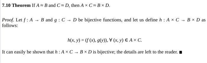 Solved 7.23 Corollary The union of two denumerable sets is | Chegg.com