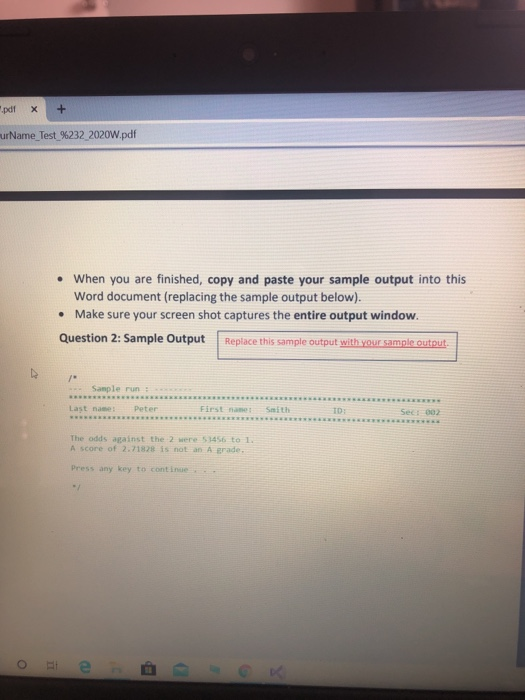Solved If x wame_Test_%232_2020W.pdf 2. Fill in the proper | Chegg.com