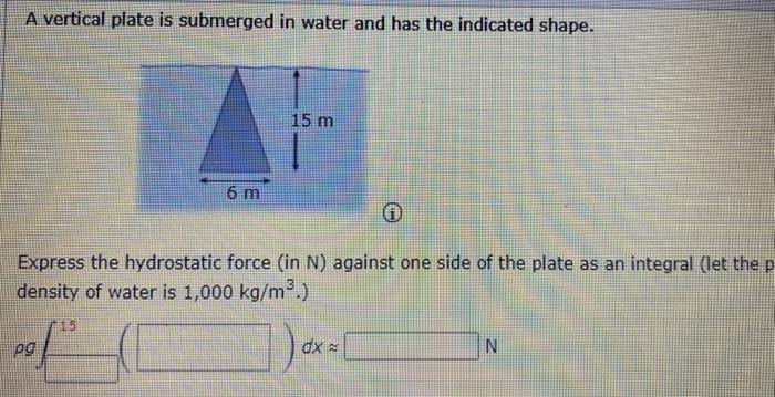 Solved Express The Hydrostatic Force In N Against One Sode