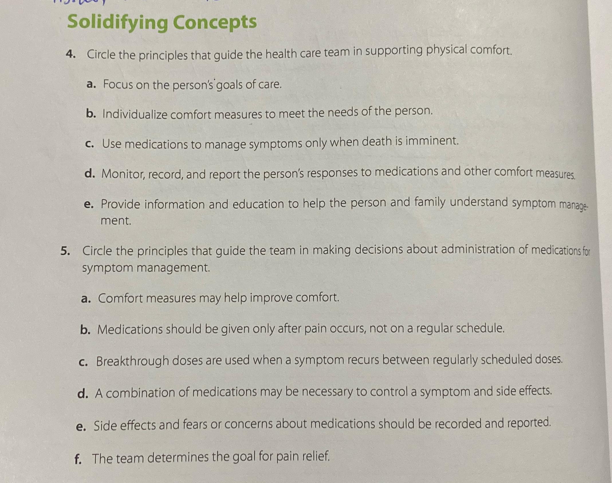 Solved Solidifying Concepts4. ﻿Circle the principles that | Chegg.com