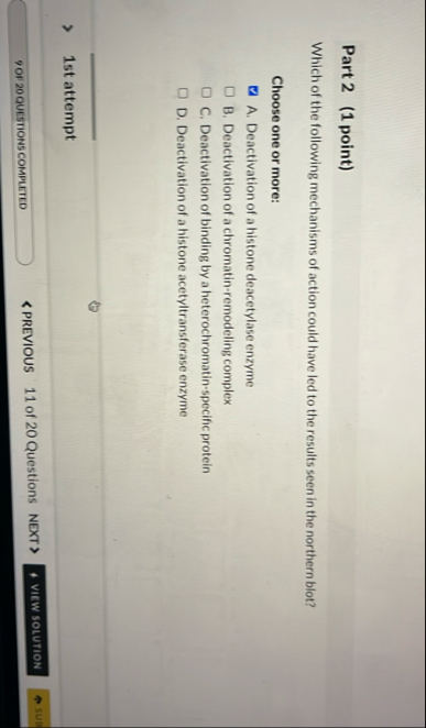 Solved Part 2 (1 ﻿point)Which of the following mechanisms of | Chegg.com