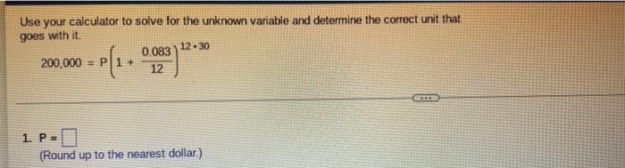 Solved Use your calculator to solve for the unknown variable | Chegg.com