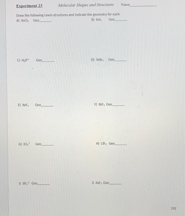 Solved Draw the following Lewis structures and indicate the | Chegg.com