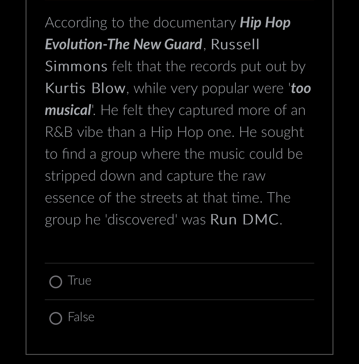 Solved According to the documentary Hip Hop Evolution-The | Chegg.com