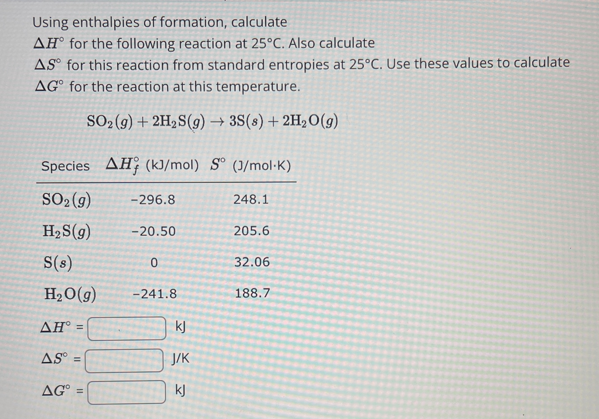 Solved Using enthalpies of formation, calculateΔH° ﻿for the | Chegg.com