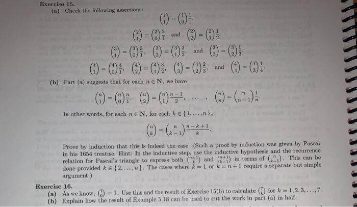 Solved Exercise 15. (a) Check the following assertions: and | Chegg.com