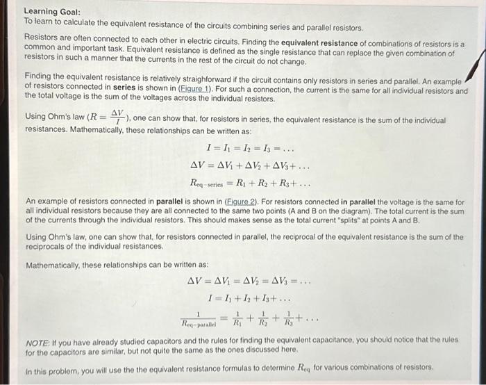 Learning Goal: To learn to calculate the equivalent | Chegg.com