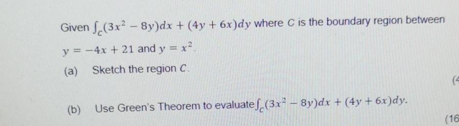 Solved Given ∫C﻿(3x2-8y)dx+(4y+6x)dy ﻿where C ﻿is the | Chegg.com