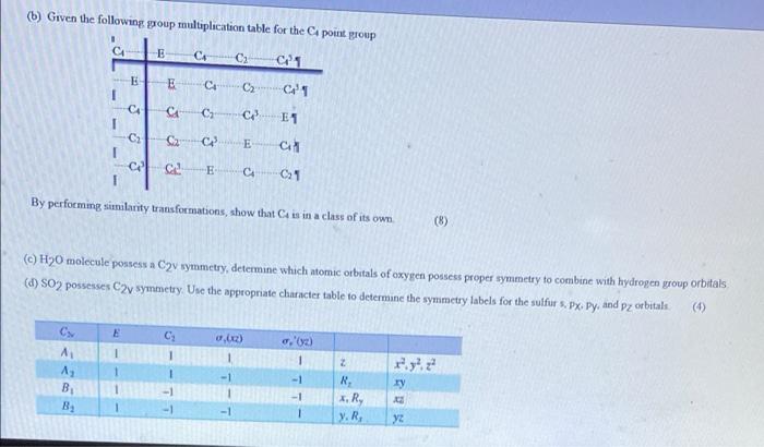 Solved (6) Given the following group multiplication table | Chegg.com