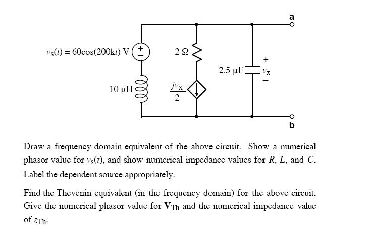 Solved Draw a frequency-domain equivalent of the above | Chegg.com