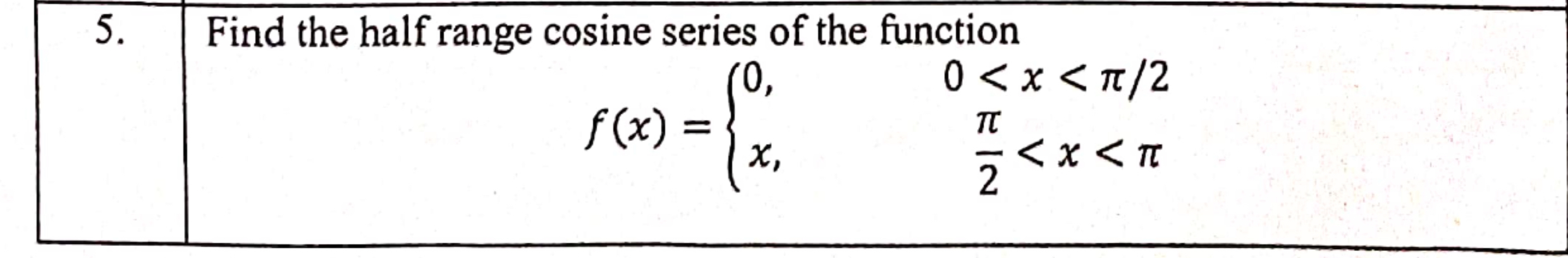 Find the half range cosine series of the function | Chegg.com
