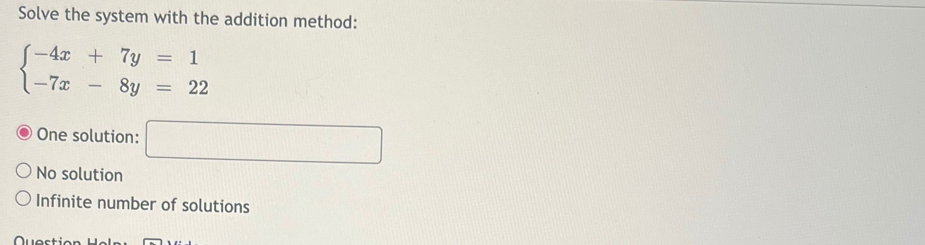 Solved Solve the system with the addition | Chegg.com