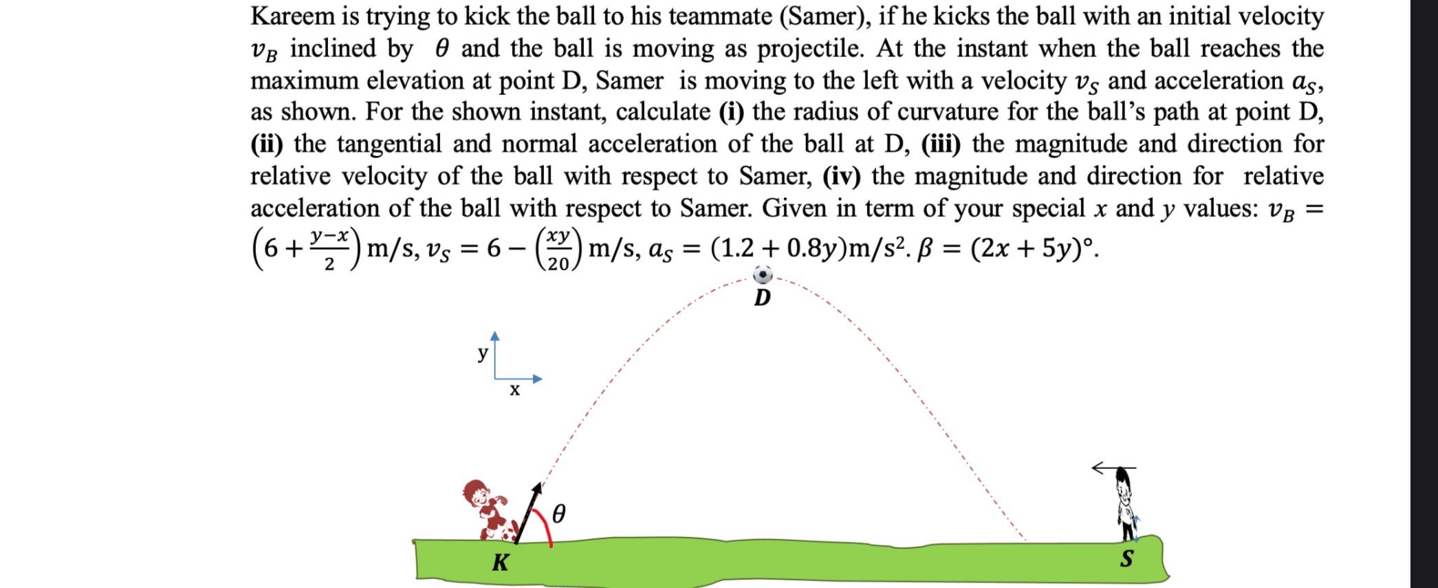 Solved Kareem is trying to kick the ball to his teammate | Chegg.com