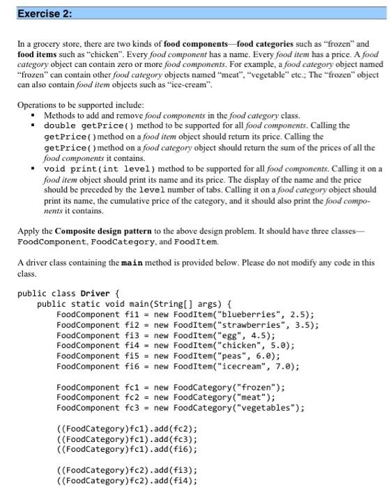 Solved Exercise 2: In a grocery store, there are two kinds | Chegg.com